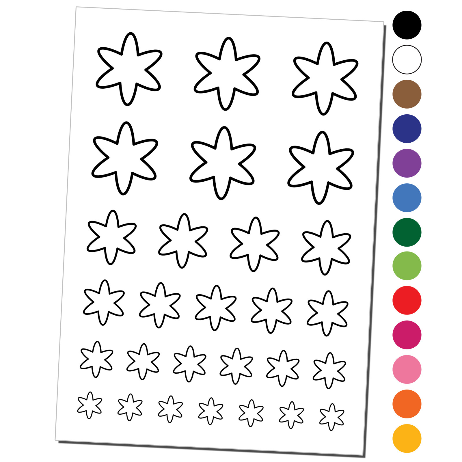 Asterisk Symbol Outline Temporary Tattoo Water Resistant Set Collection ...
