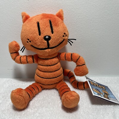 Dog Man's Petey Dav Pilkey Orange Striped Plush Cat Stuffed Animal 9 ...