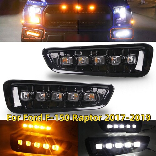 For Ford F-150 Raptor fit 2017 2018 2019 LED DRL w/ Turn Signal Fog ...