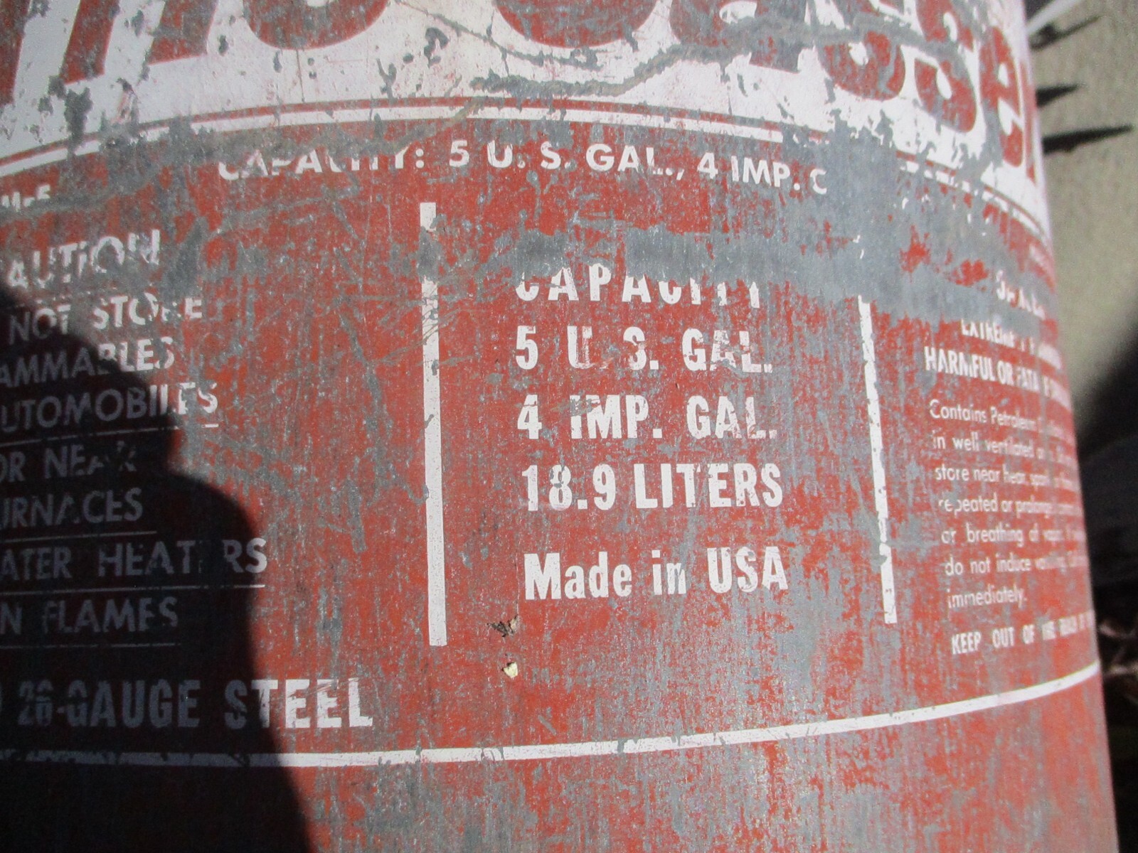 Vintage Rare 5 Gallon Eagle Galvanized metal gas container can | eBay