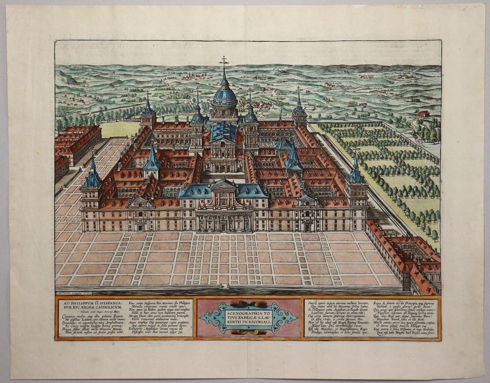 Escorial Palace - A. Ortelius 1603 - Spain, Madrid - Rare original ...