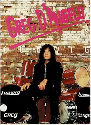 LUDWIG DRUMS - GREG D'ANGELO - 1991 Print Advertisement | eBay