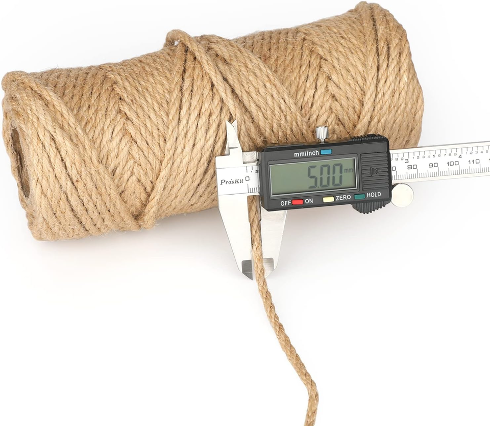 5MM Jute Rope,164Feet Strong and Heavy Duty Jute Twine, Brown ...