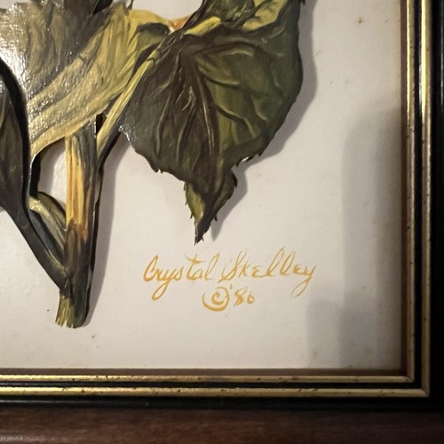 3D Paper "Sunflower" by Crystal Shelley – Signed – Wood Frame 1986 | eBay