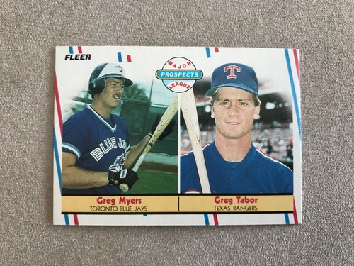 1988 Fleer Prospects 644 Greg Myers Blue Jays Greg Tabor Ranger Rookie ...