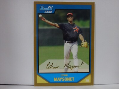 2007 Bowman Prospects Gold Houston Astros Baseball Card #BP33 Edwin ...