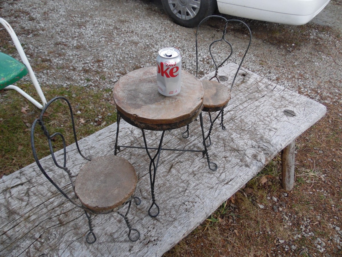 Vintage Ice Cream Parlor Table And Chairs Vintage Ice Cream 2025 Table