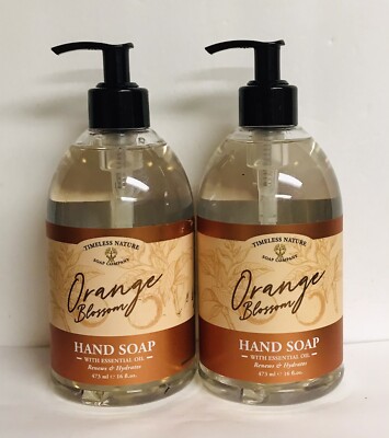 2 Bottles Orange Blossom Hydrating Hand Soap with Essential Oil 16 fl ...
