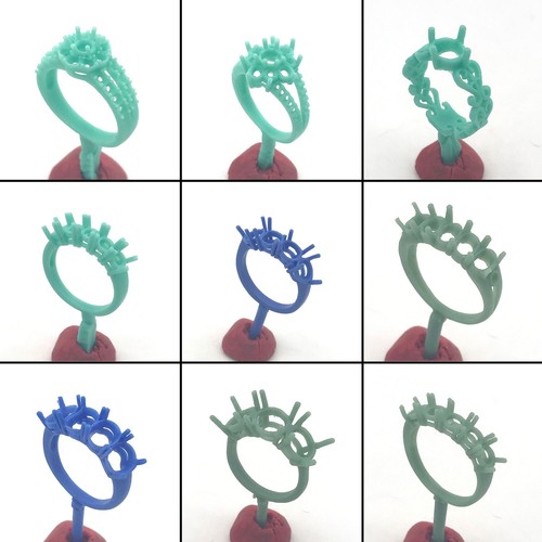 9PC Rings Wax Pattern Mold Jewelry | Big Diamond Loyal Ring Design ...