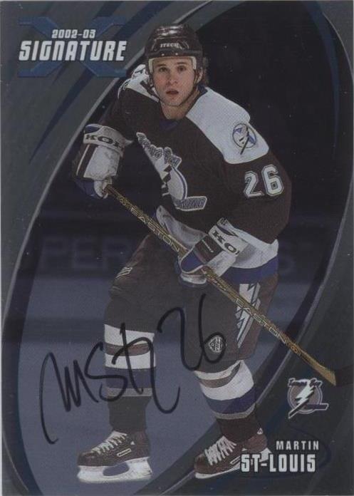 2002-03 In the Game Be A Player Signature Series - Martin St. Louis ...