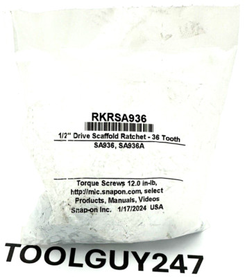 SNAP ON TOOL 1/2" Drive Scaffold Wrench Ratchet Repair Kit RKRSA936 ...