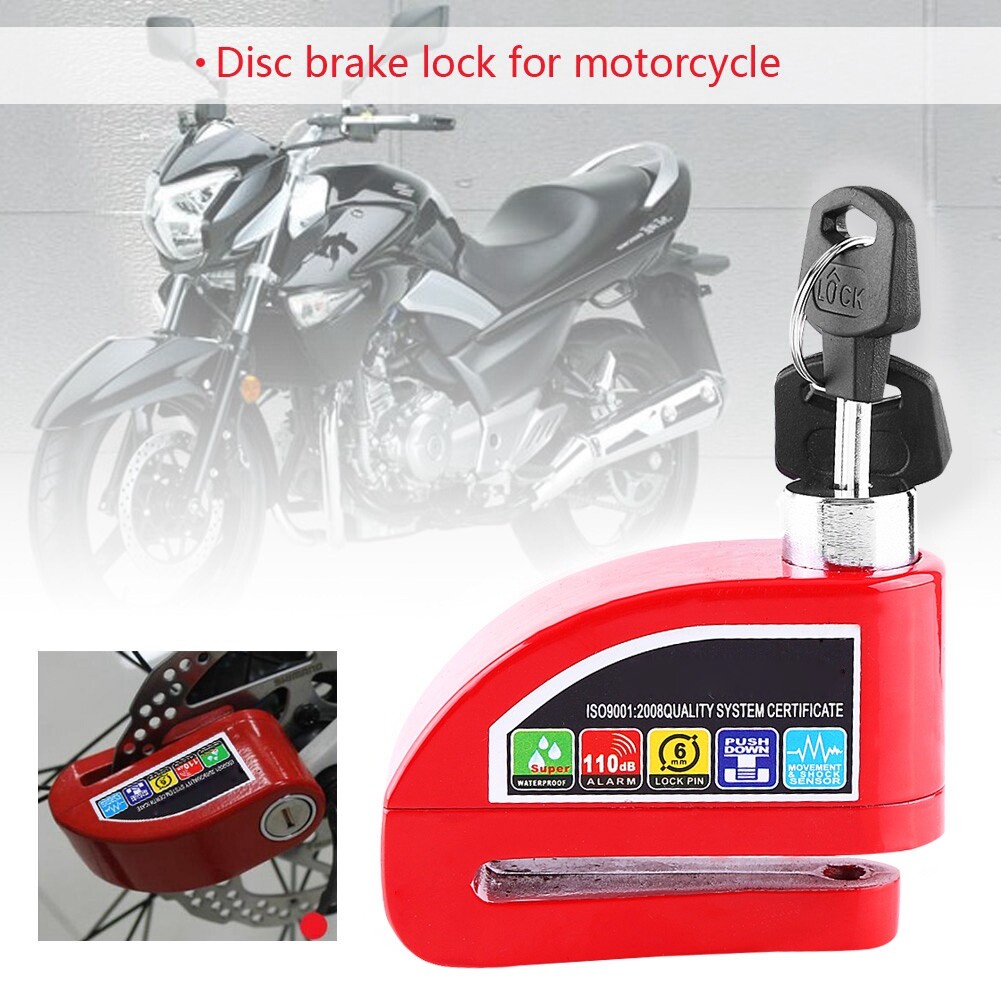 110db Alarm Disc Brake Wheel Disk Lock Anti Theft Motorcycle Motorbike ...