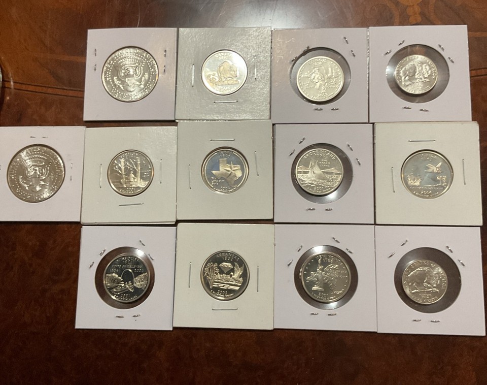 Uncirculated Us Coin Lot. Kennedy 50c, 25c And 5c Coins | eBay