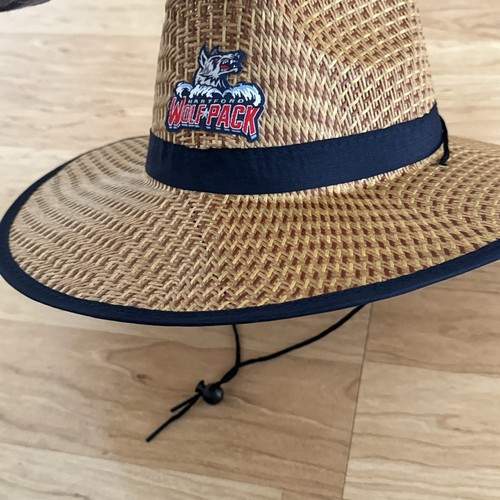 HARTFORD WOLF PACK STRAW HAT AHL ICE HOCKEY SUN CAP SUMMER GOLF WICKER ...
