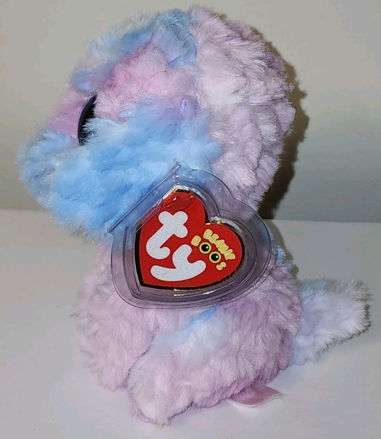 Ty Beanie Boos FLORA the Pink & Blue Ty-Dyed Poodle Dog 6" NEW Plush ...
