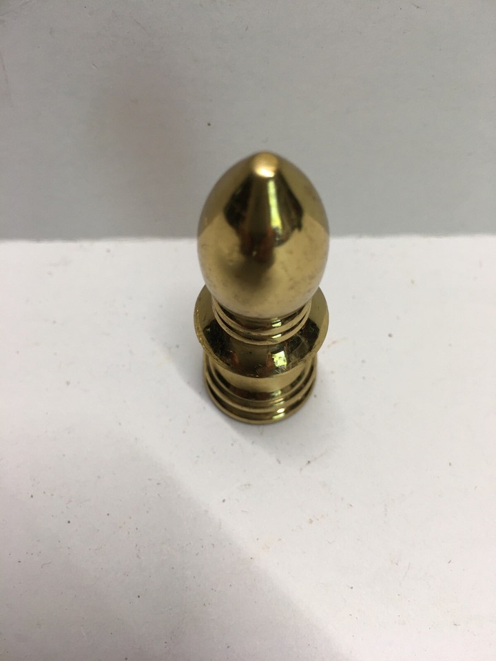 2" TALL Solid Brass Polished Bullet Shaped Lamp Finial 1/4 -27 Thread ...