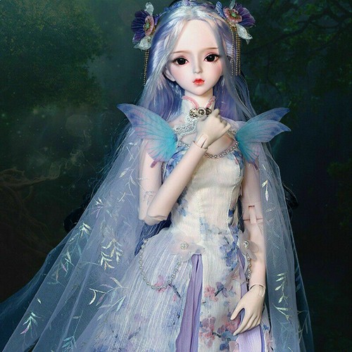 1/3 BJD Doll FULL SET Girl 60cm Ball Jointed with Face Makeup Eyes Wig ...