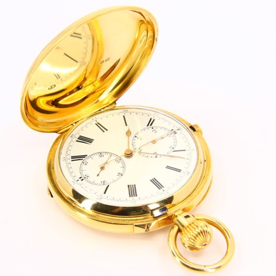 Antique 18 Carat Gold Chronograph Pocket Watch Free Sprung Minute ...