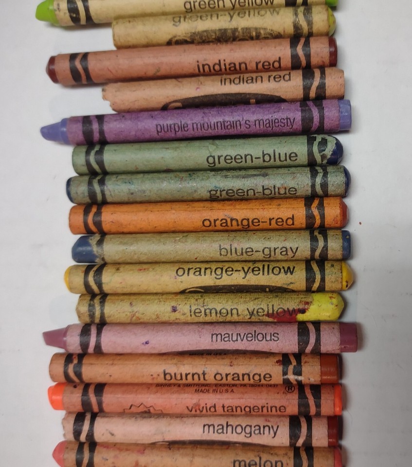 40 Crayola Crayon Retired Discontinued Color Lot Indian Red Maize Lemon ...