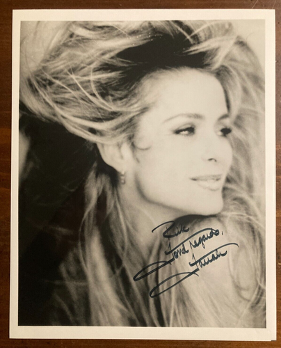 Farah Fawcett Signed Autograph Signature 8x10 Vintage B&W Glossy ...