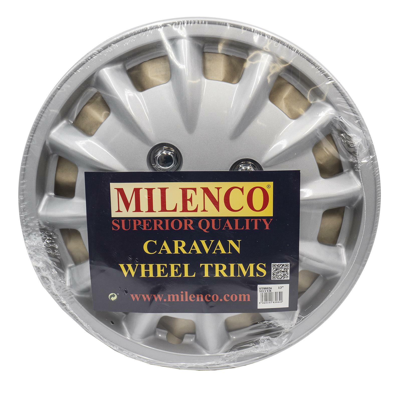 Milenco Silver Wheel Trims Hub Caps 13" Bailey Type Caravan Pair ...