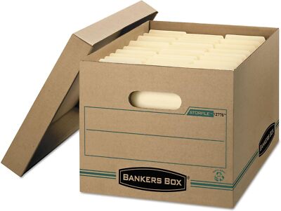 Bankers Box 12 Pack STOR/File Basic-Duty 100% Recycled File Kraft/Green ...