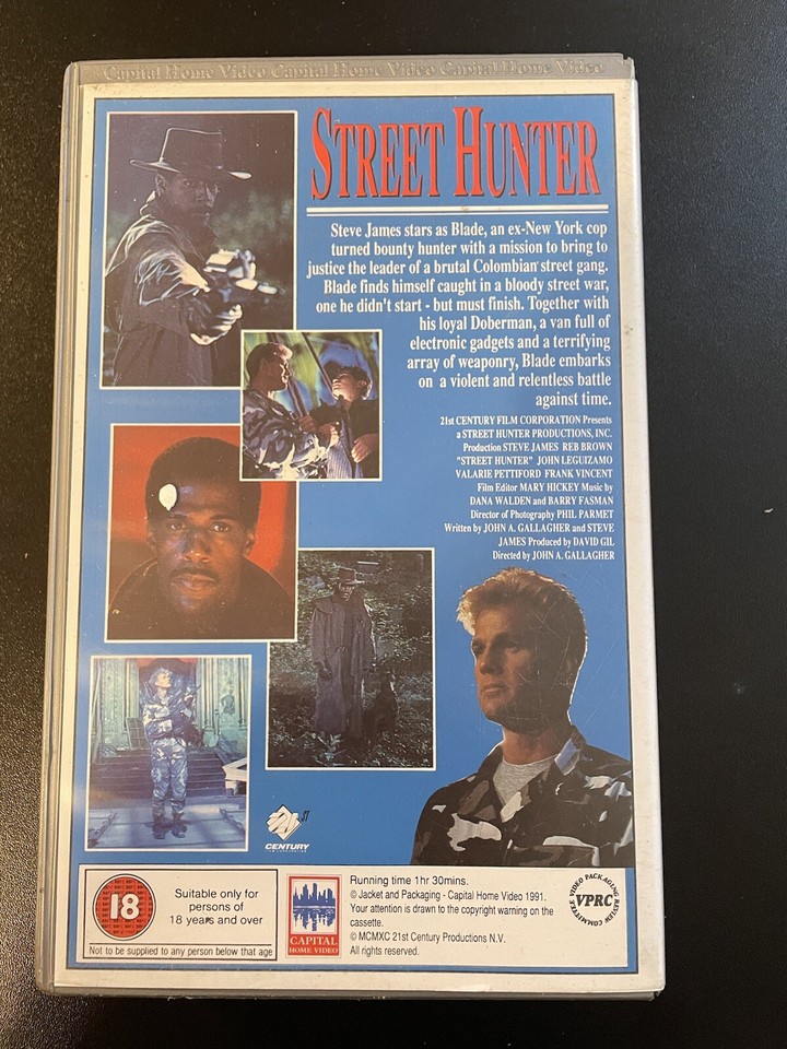 Street Hunter (VHS) 1990 Big Box, Steve James, Reb Brown, Rare Movie | eBay