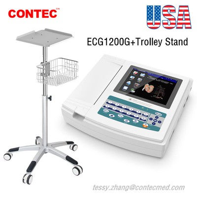 US FDA Touch 12-lead 12-channel Electrocardiograph ECG Monitor EKG ...