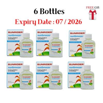 Lot 6 bottles Sunrider Sunbreeze Essential Oil Pain Relief Muscle Ache ...