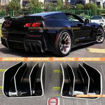 2014-2019 Corvette C7 Z06 Rear Diffuser Rear Lip Splitter 2pcs White ...