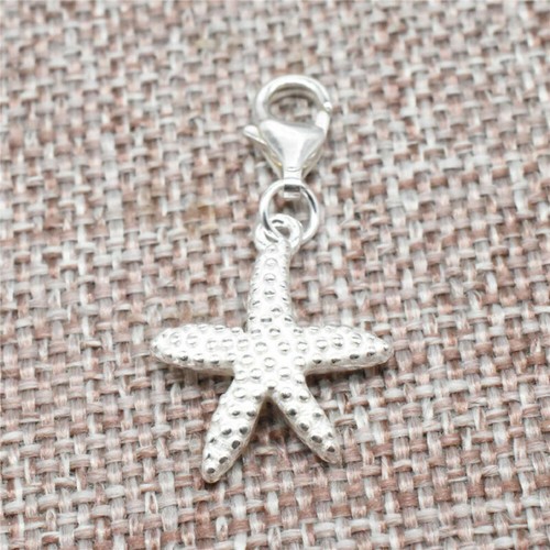 925 Sterling Silver Starfish Clip On Charm Lobster Clasp for Bracelet ...