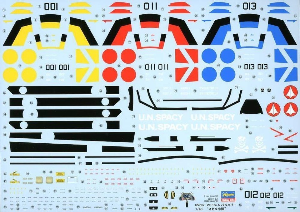 1/48 VF-1S/A Valkyrie Skull Platoon Squadron Macross Plastic model Kit ...