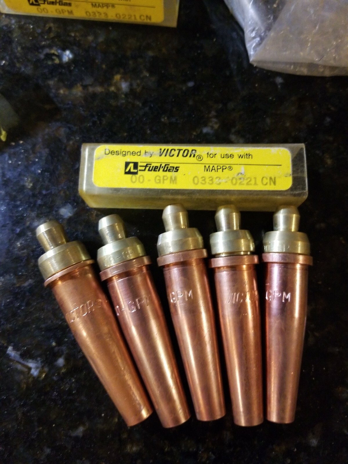 Victor Cutting Torch Tip Victor Mapp 00-GPM 0333-0221 Two Piece Large ...