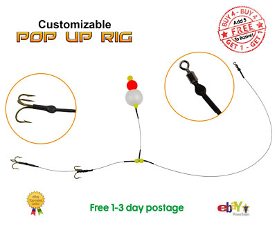 Barbed Treble Pop Up Rig Wire Trace- Customizable - Extra Long - Pike ...