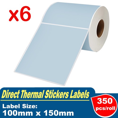6 Roll BLUE Direct Thermal Label Sticker 100x150mm 4x6 for AusPOST ...