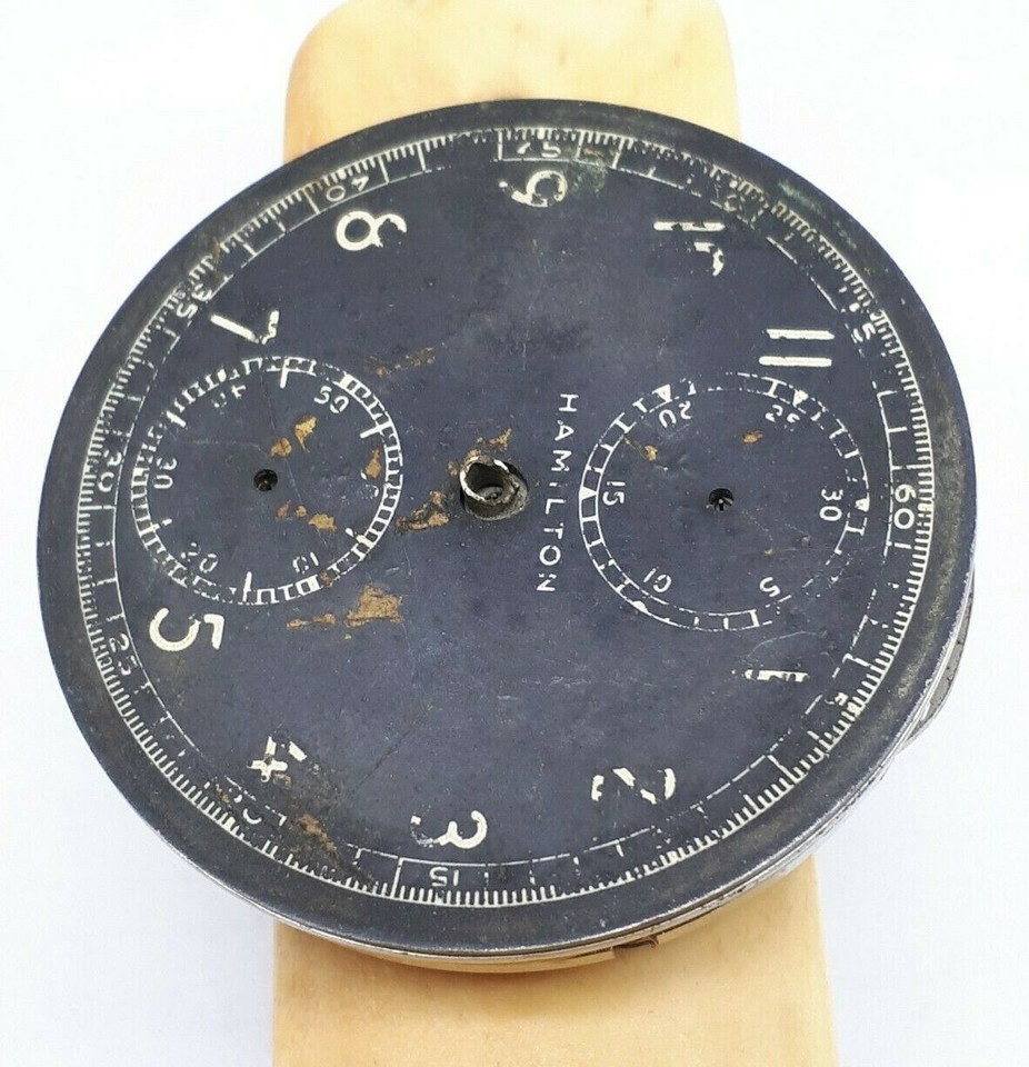 VINTAG HAMILTON MODEL 23 POCKET WATCH CHRONO MILITARY WWII SWISS RARE ...