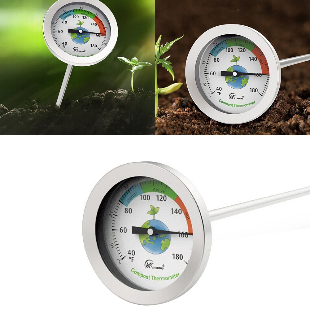 Heavy Duty Stainless Steel Soil Thermometer for Landscape and Gardening ...
