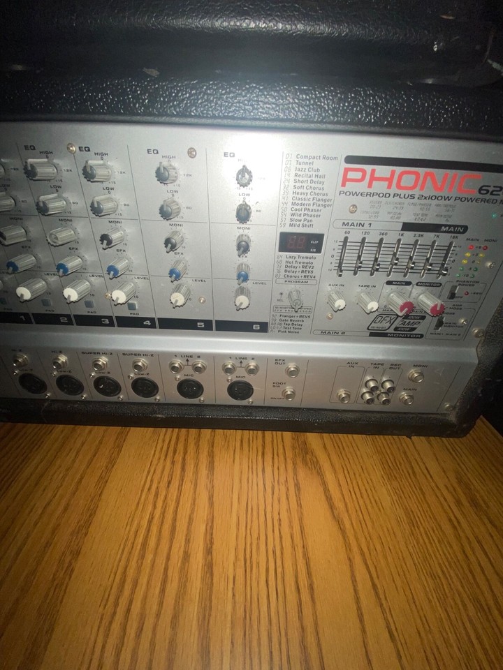 PHONIC 620 POWERPOD DELUXE 2X100W POWERED MIXER AMPLIFIER PA SOUND ...