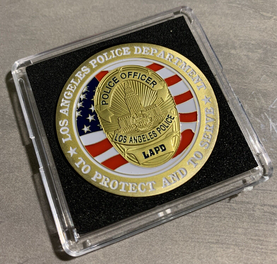 LOS ANGELES LAPD POLICE GOLD FINISH DEPARTMENT Challenge Coin 40mm w ...