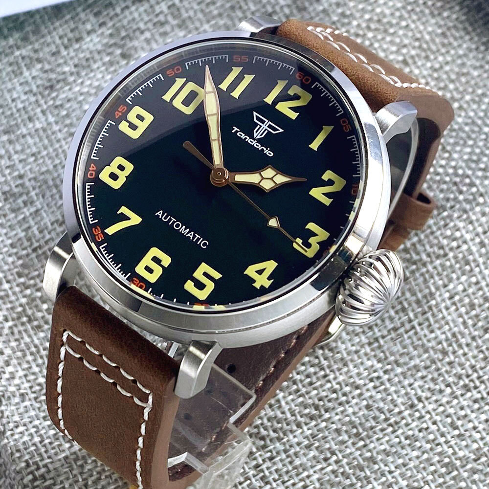 Big 47MM Tandorio Black Dial NH35A PT5000 Automatic Mens Watch Sapphire ...