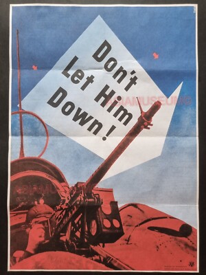 1942 WW2 USA AMERICA CANNON GUNS DON'T LET HIM DOWN WEAPONS PROPAGANDA ...