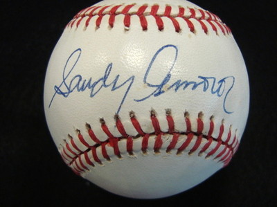 Sandy Amoros Signed ONL Baseball 1955 Brooklyn Dodgers | eBay