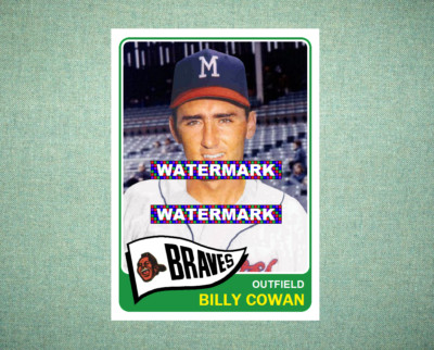 Billy Cowan Milwaukee Braves 1965 Style Custom Baseball Art Card | eBay