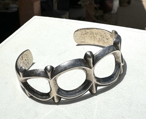 Old Pawn Heavy Tufa Sand Cast~ Sterling Silver Open Lacey Cuff Bracelet ...