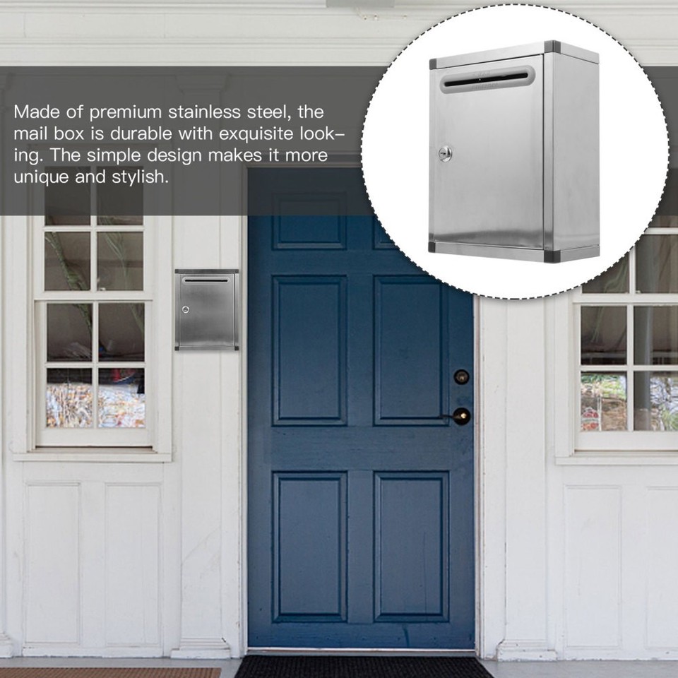 Wall Mount Letter Box Stainless Steel Mailbox Outdoor Complaint ...