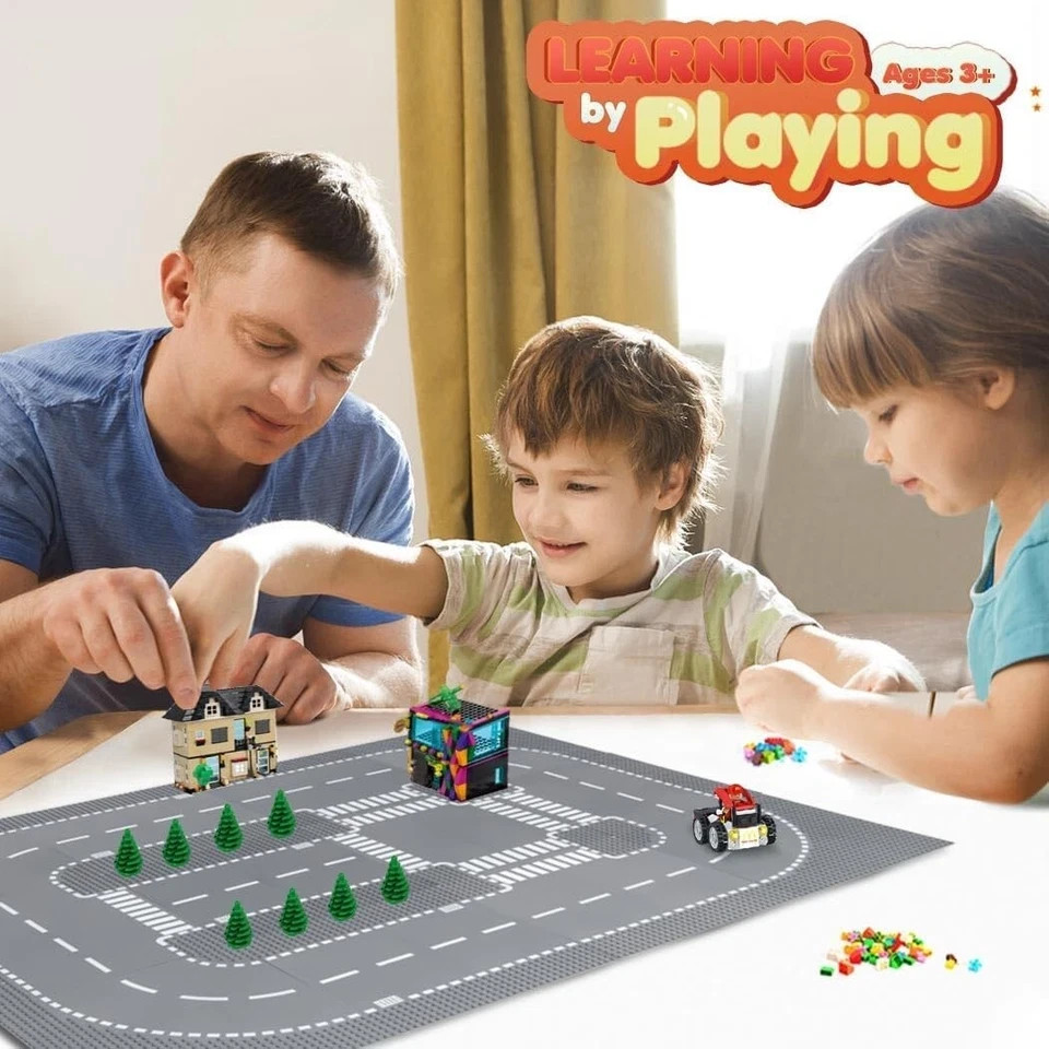 Complete City Building Kit: 16-Pack 10" x 10" Road Base Plates with ...