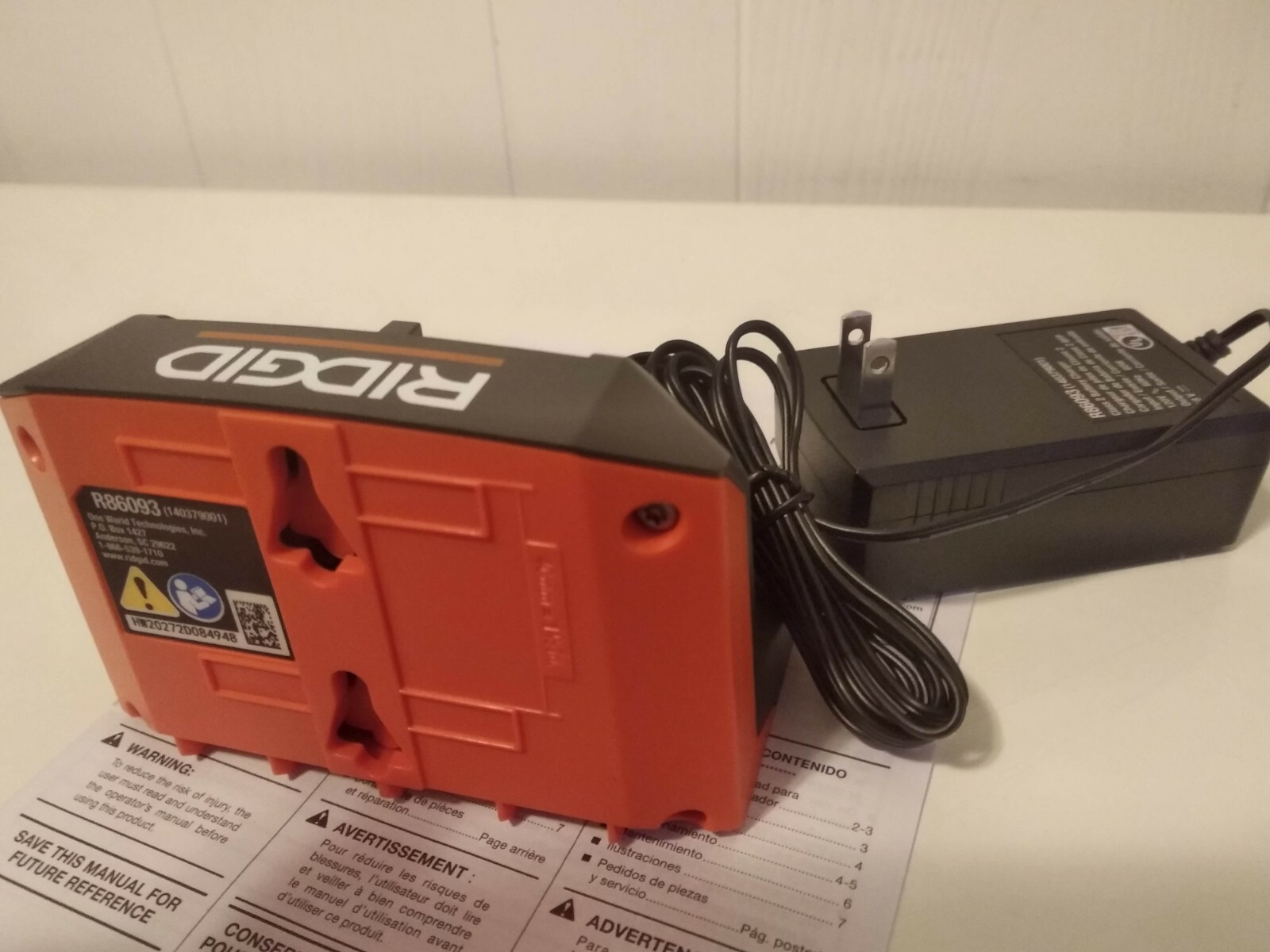 New Genuine RIDGID 18V R86093 18 Volt lithium Ion Battery Charger | eBay