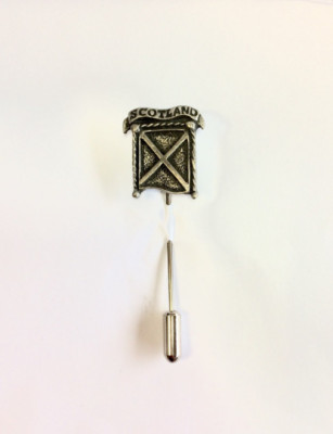 Solid 935 Argentium Silver Scottish Flag Design Men's Luxury Lapel Pin ...