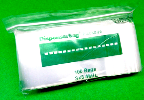 Zippit Bags Reloc 3x5 4mil Zip Seal Lock Reclosable Thick 3" x 5 ...