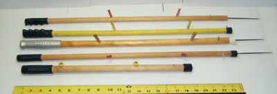 5 Vintage Wood Ice Fishing Rods/Poles - Hunt Wilde Corp. Famous Grips ...